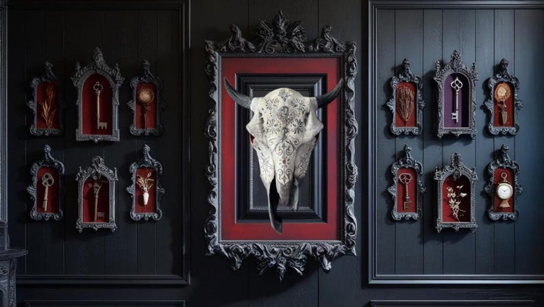 Authentic Hand Carved Bison Skull | Gothic Home Decor | Gemstone Design ...