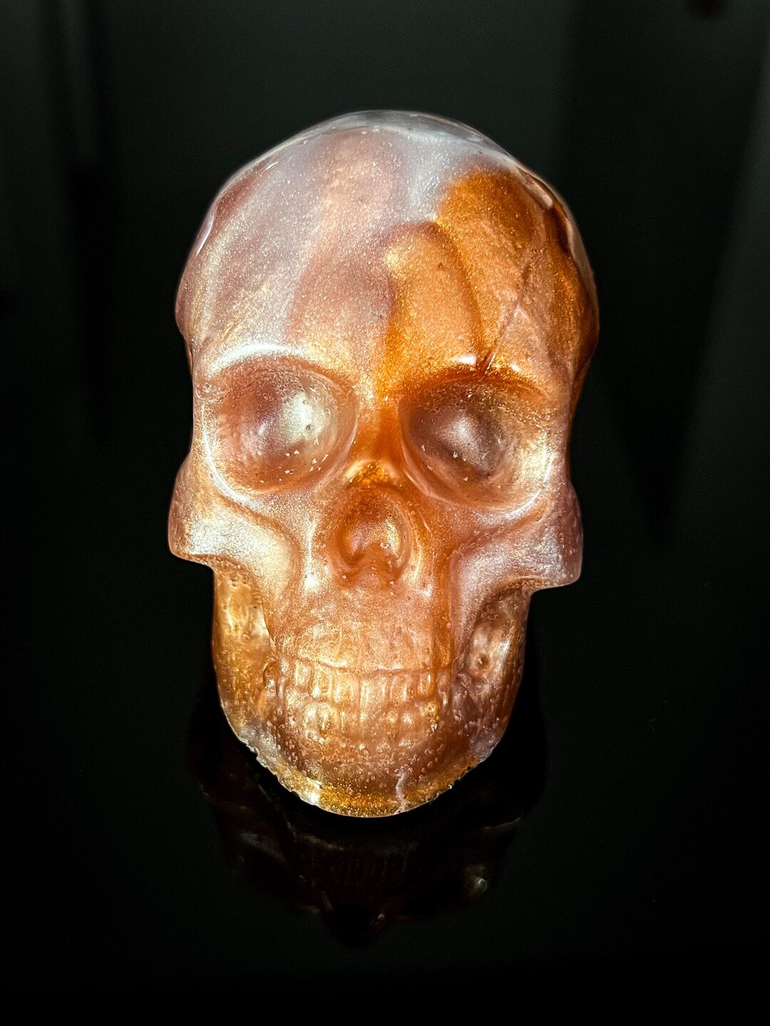 Orange Phoenix Resin Skull | Gothic Home Decor | Unique Skull Gift ...