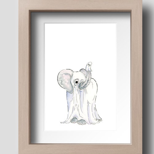 Spooky Ghost Otter Print - Etsy