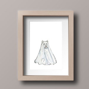 Spooky Ghost Dog Print - Etsy