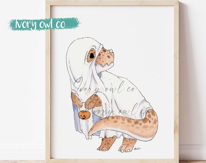 Spooky Ghost T-rex Print - Etsy