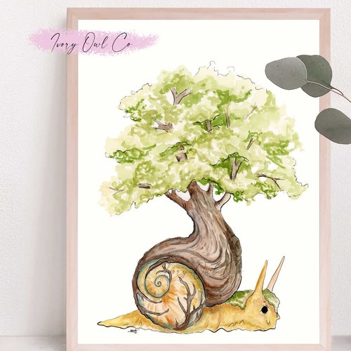 Tree Snail Print | Etsy