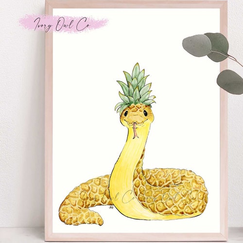 Pineapple Snake Print - Etsy