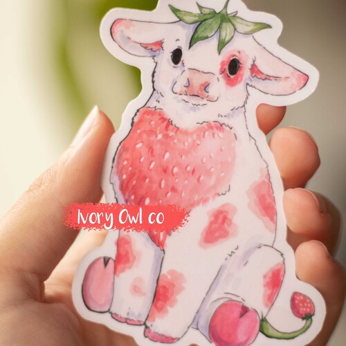 Blueberry Cow Sticker - Etsy