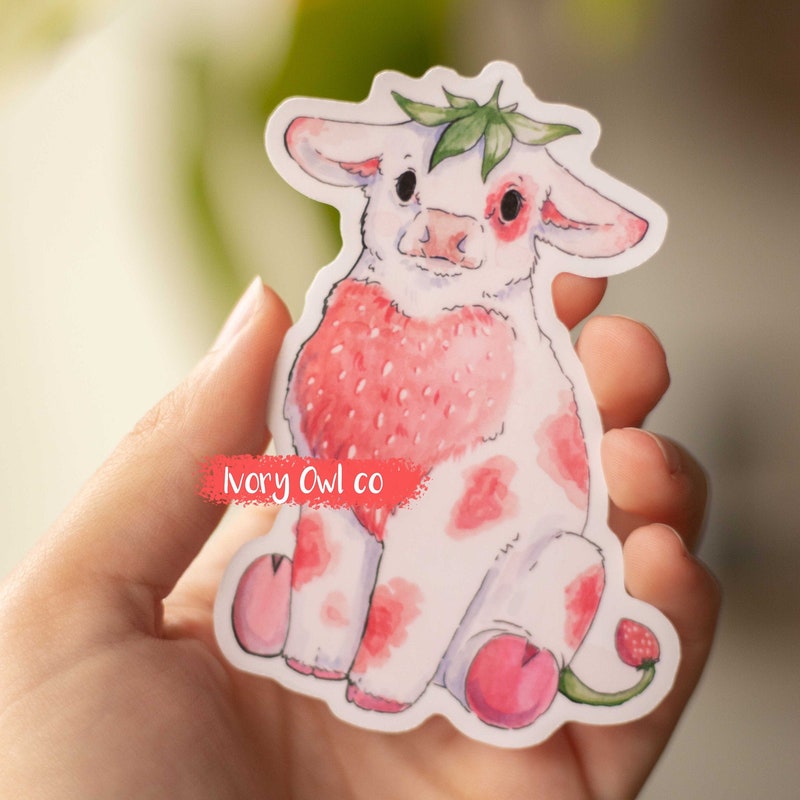 Strawberry Cow - Etsy