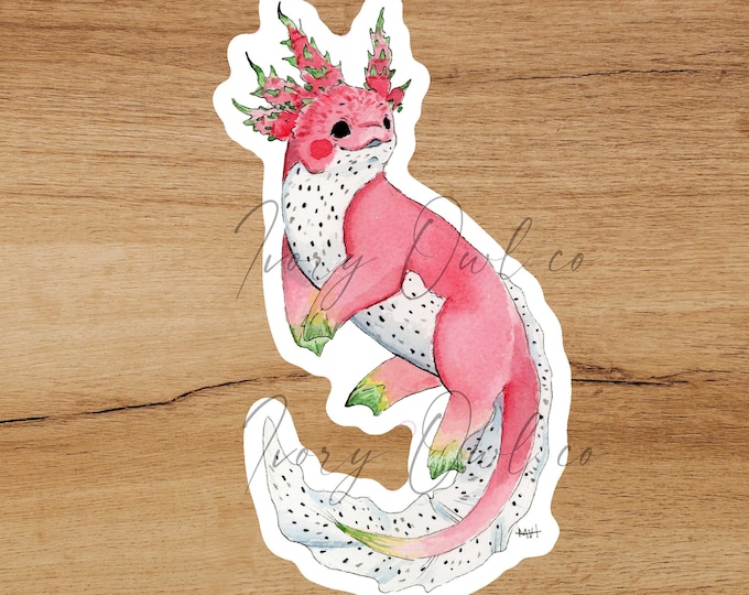 Dragonfruit Axolotl Sticker - Etsy