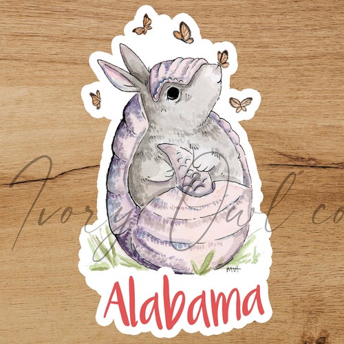 Alabama Armadillo Sticker - Etsy