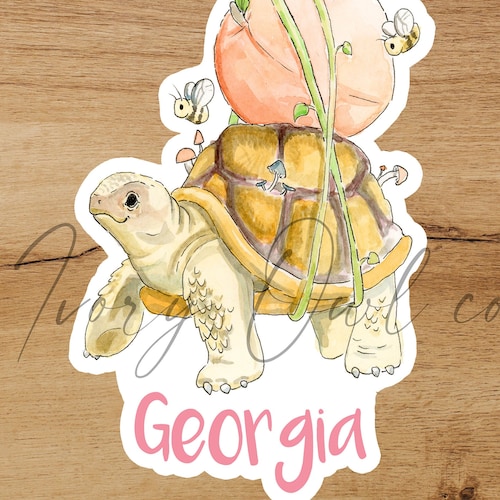 Georgia Tortoise Sticker - Etsy