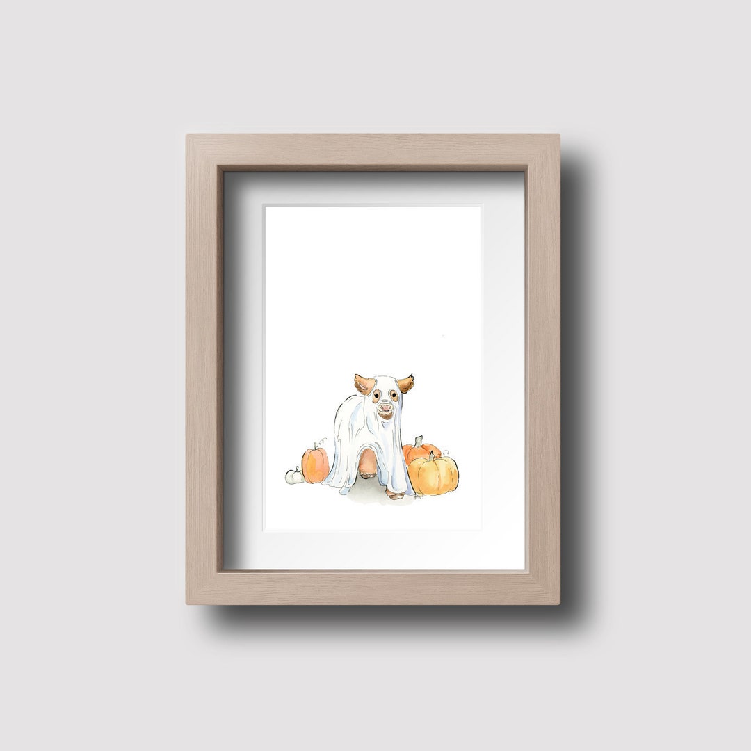 Spooky Ghost Cow Print - Etsy