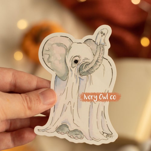 Spooky Ghost Purple Dino Sticker - Etsy