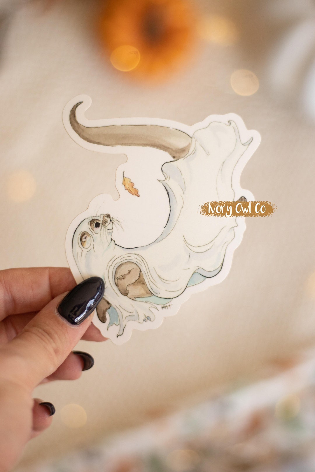 Spooky Ghost Otter Sticker - Etsy