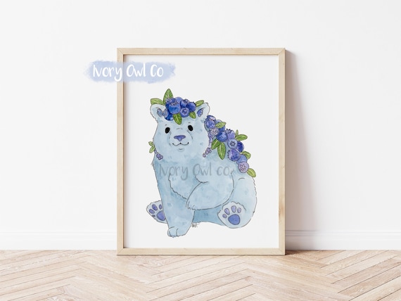 Blue-beary Print - Etsy