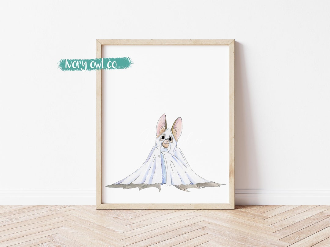 Spooky Ghost Bat Print - Etsy