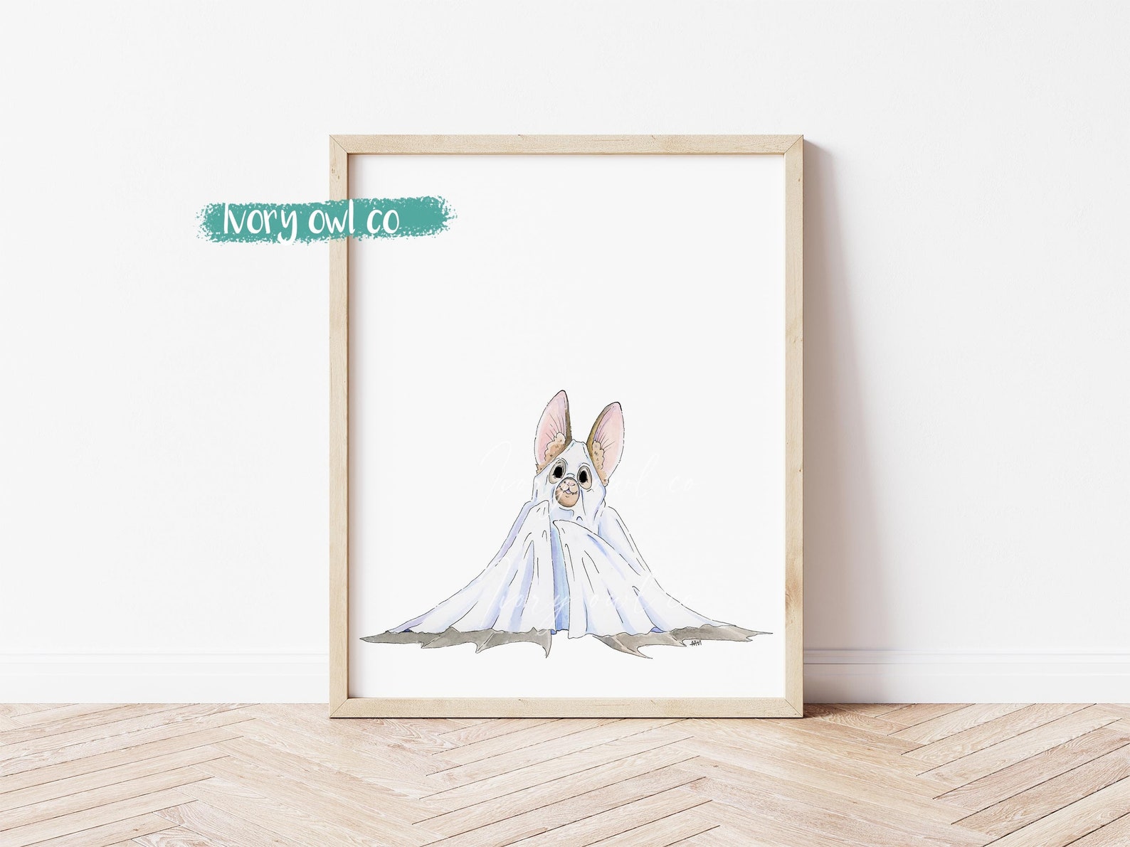 Spooky Ghost Bat Print - Etsy