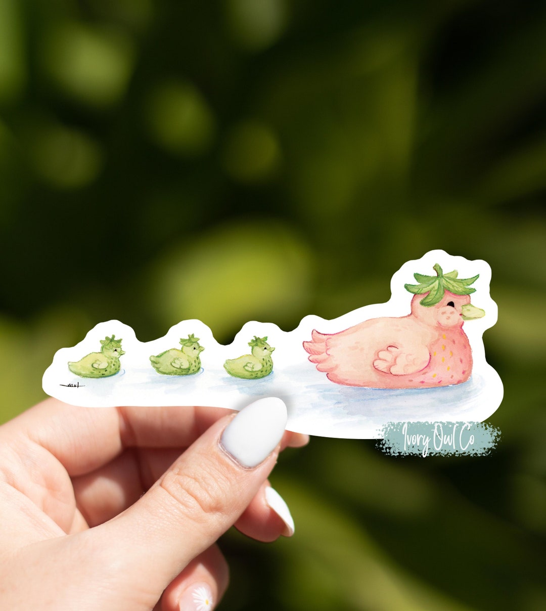 Strawberry Duck Sticker - Etsy