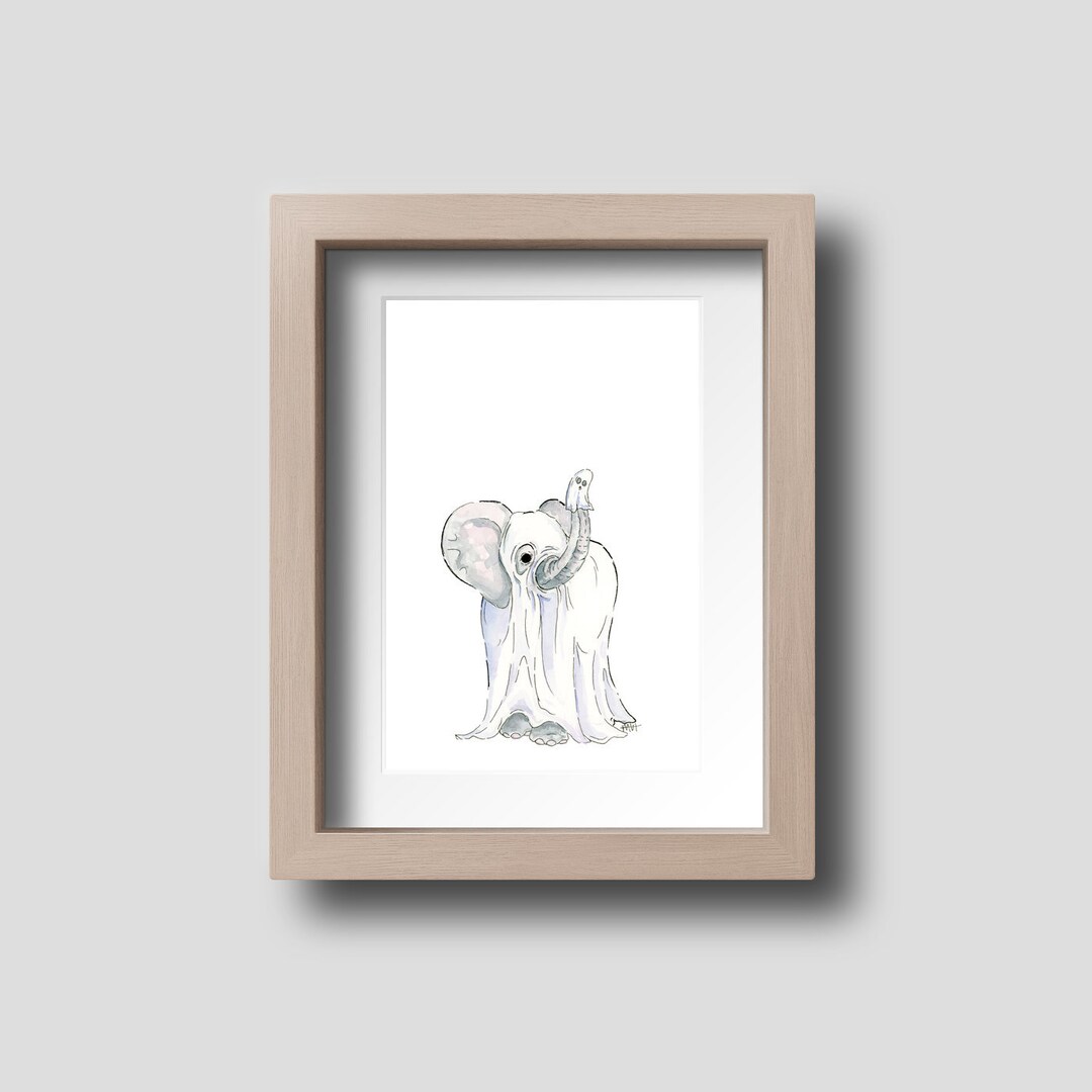 Spooky Ghost Elephant Print - Etsy