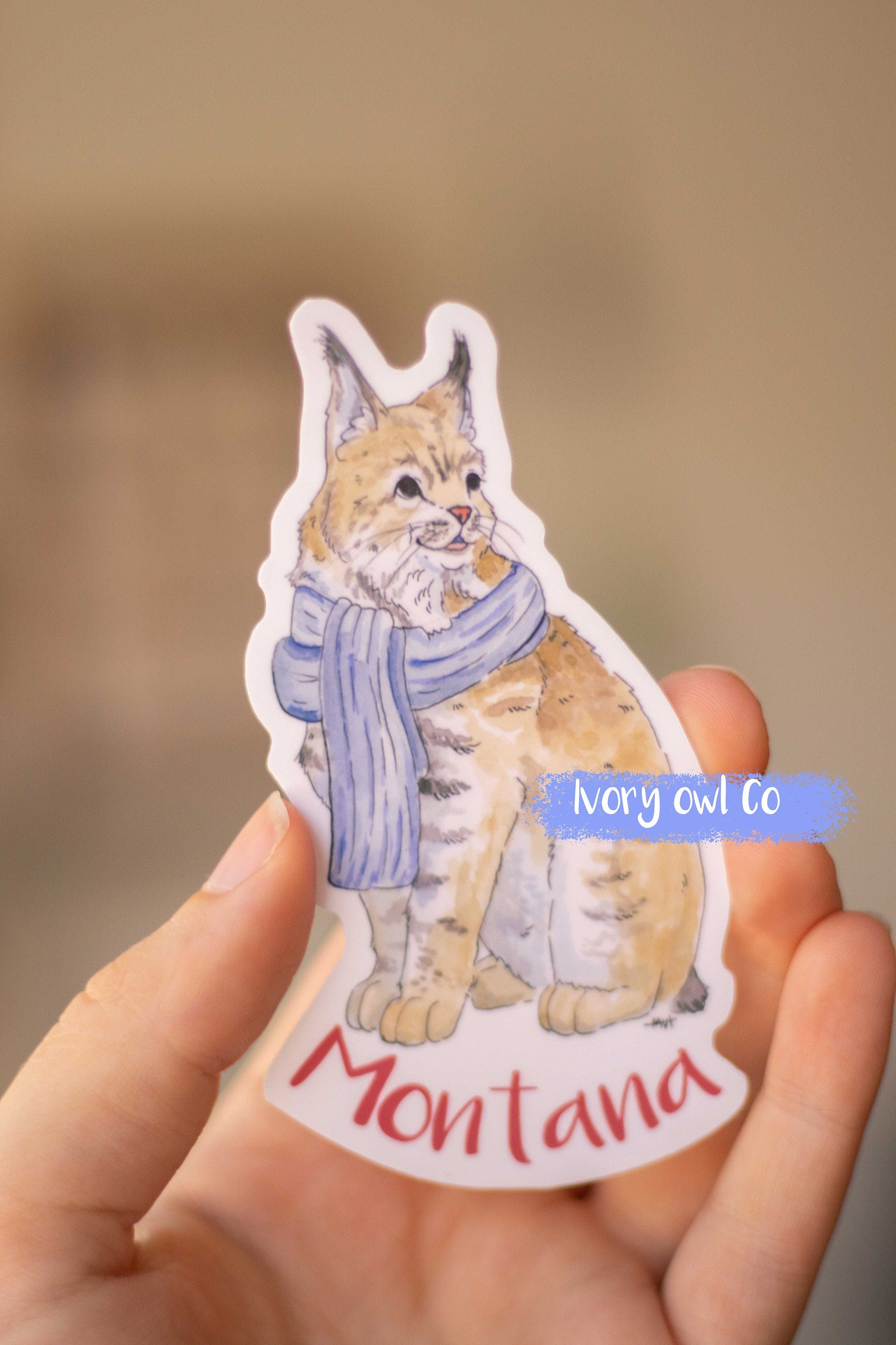 Montana Bobcat Sticker | Etsy