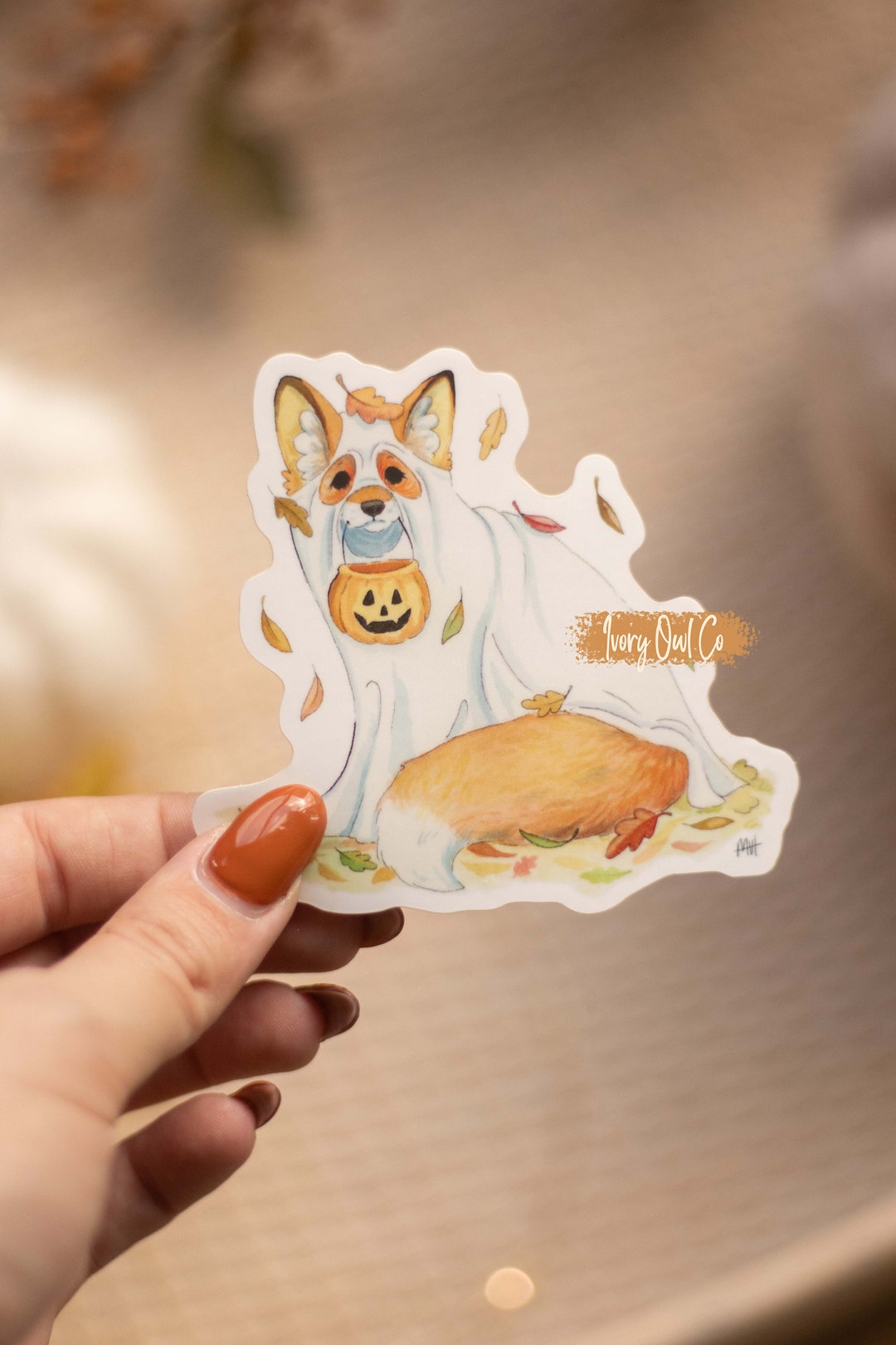 Spooky Ghost Fox Sticker - Etsy