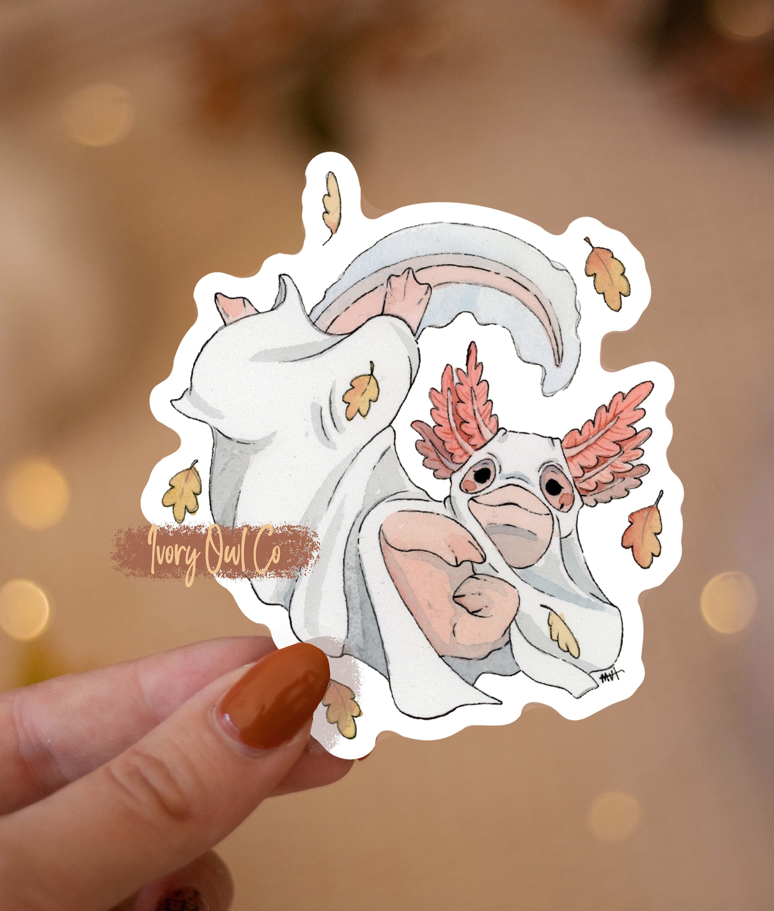 Spooky Ghost Axolotle Sticker - Etsy