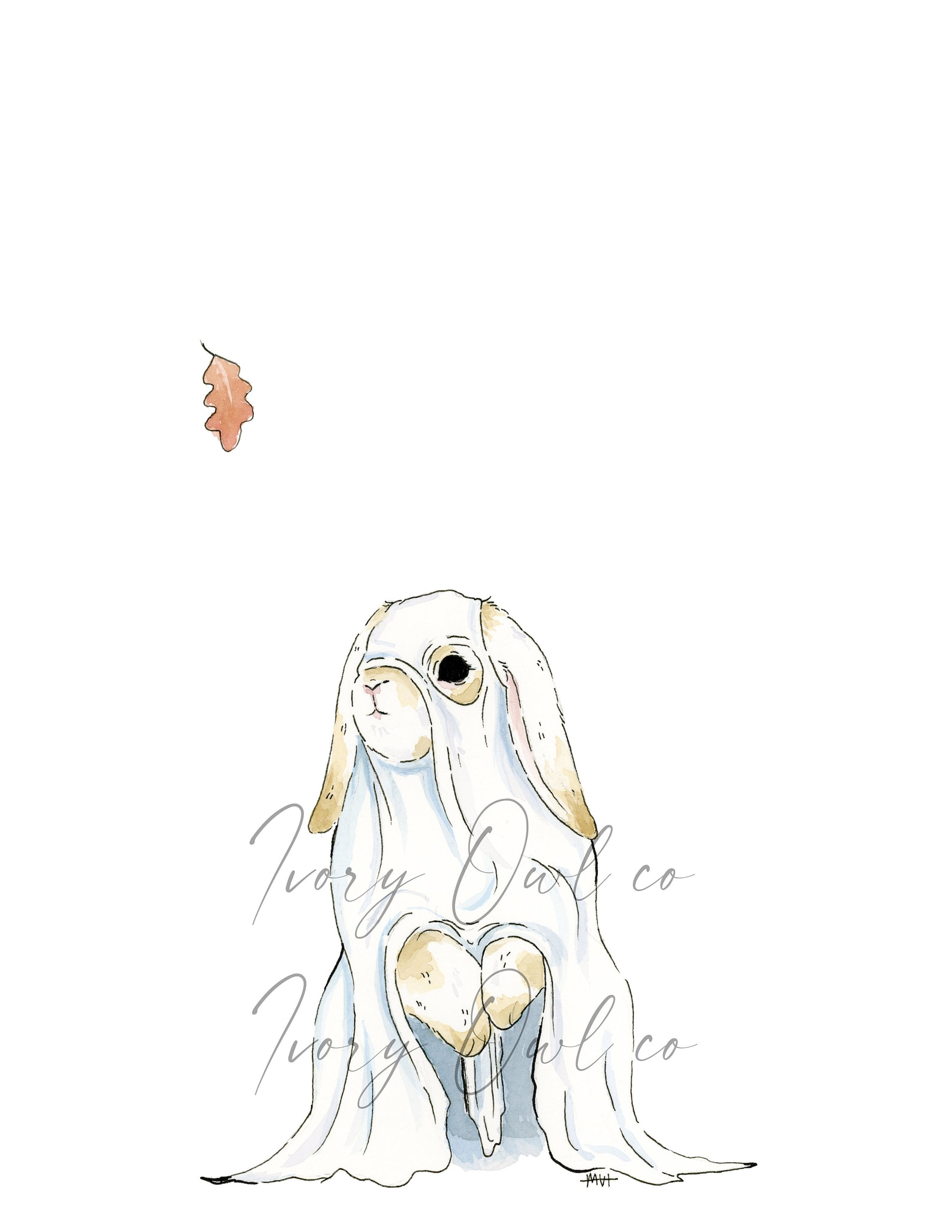 Spooky Ghost Bunny Print - Etsy Norway