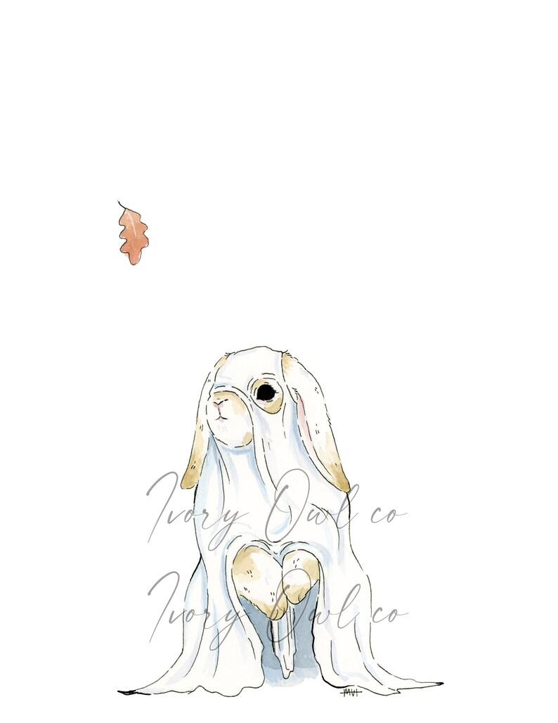 Spooky Ghost Bunny Print - Etsy
