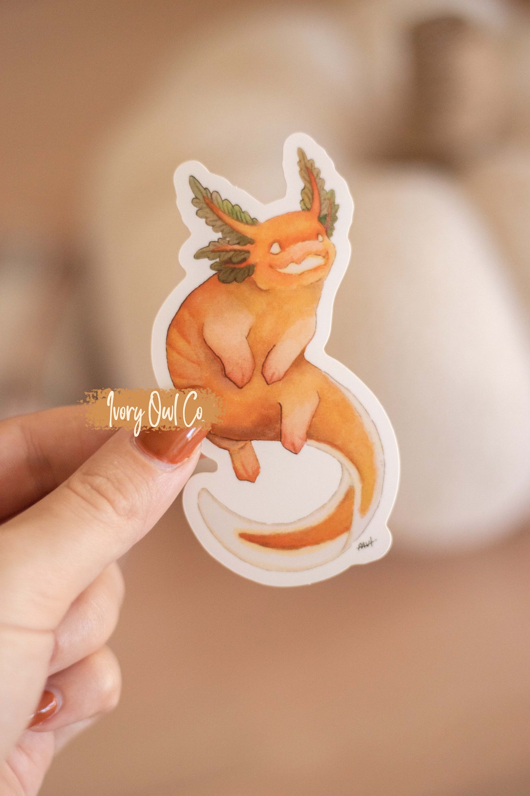 Jackolotle Sticker(jackolantern Axolotl) - Etsy