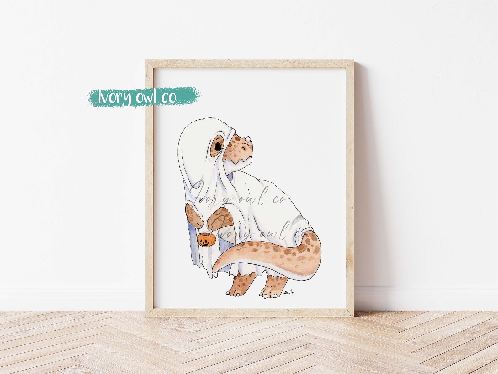 Spooky Ghost T-rex Print | Etsy