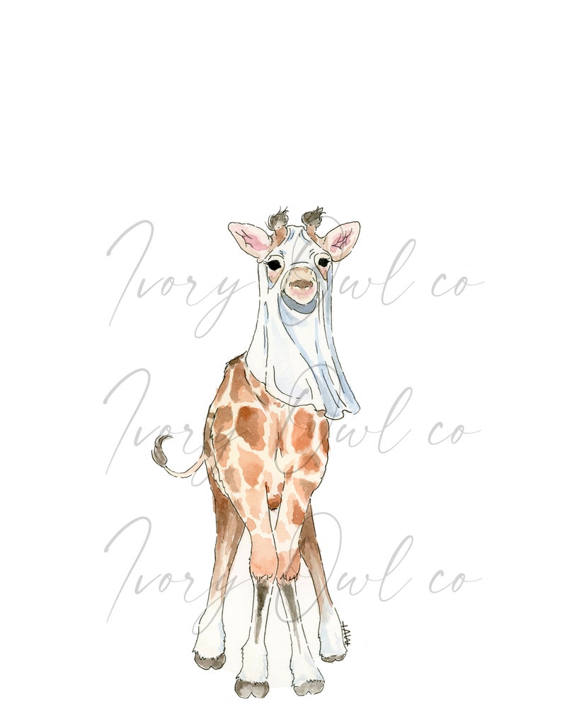 Spooky Ghost Giraffe Print | Etsy