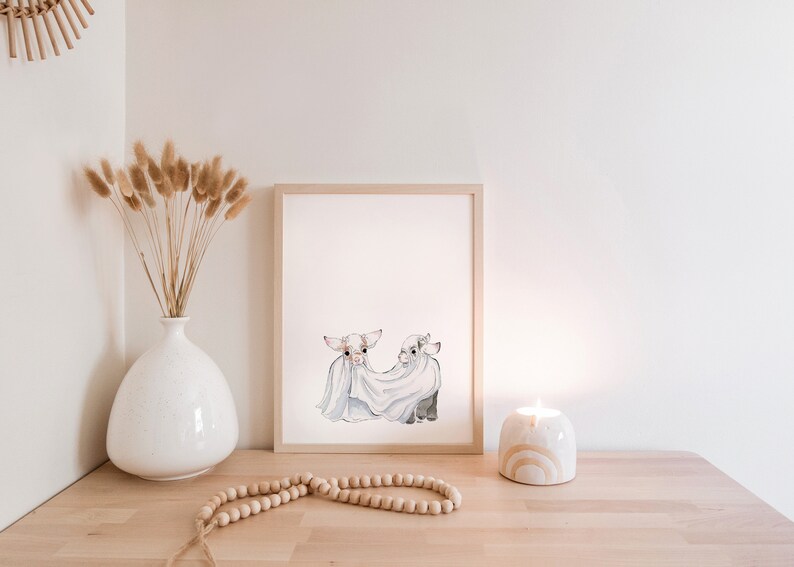 Spooky Ghost Goats Print - Etsy