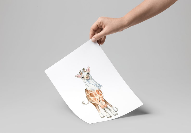 Spooky Ghost Giraffe Print | Etsy