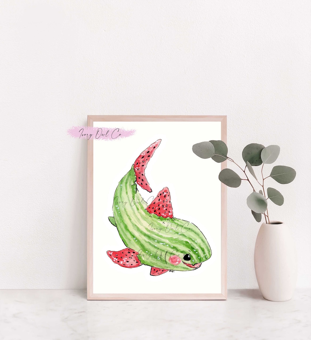 Watermelon Shark Print - Etsy