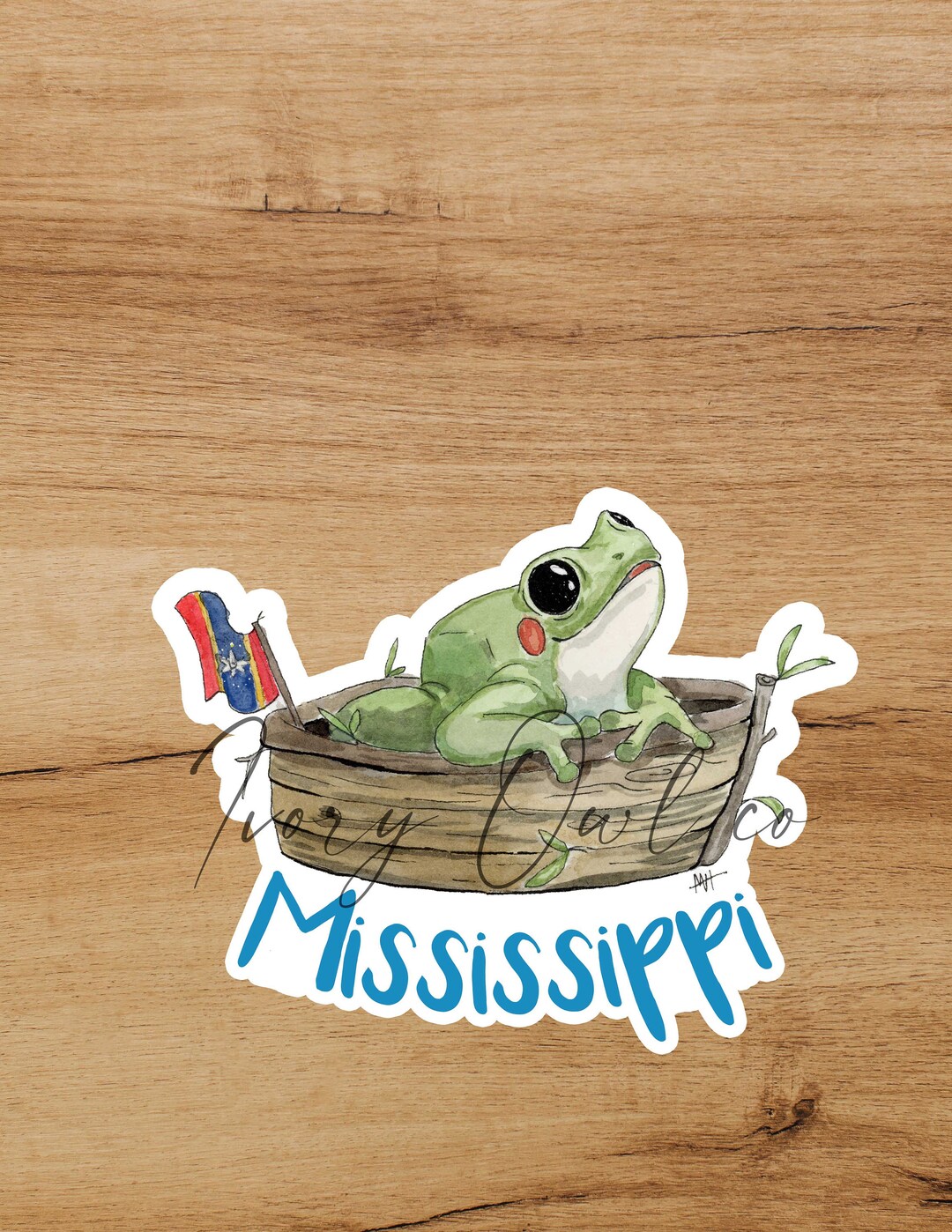 Mississippi Frog Sticker - Etsy