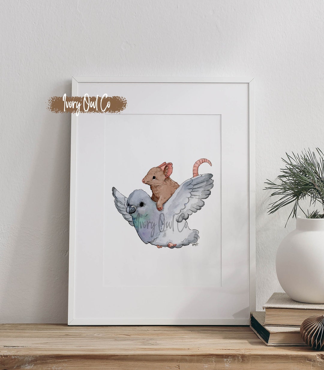 New York Pigeon and Rat Print - Etsy