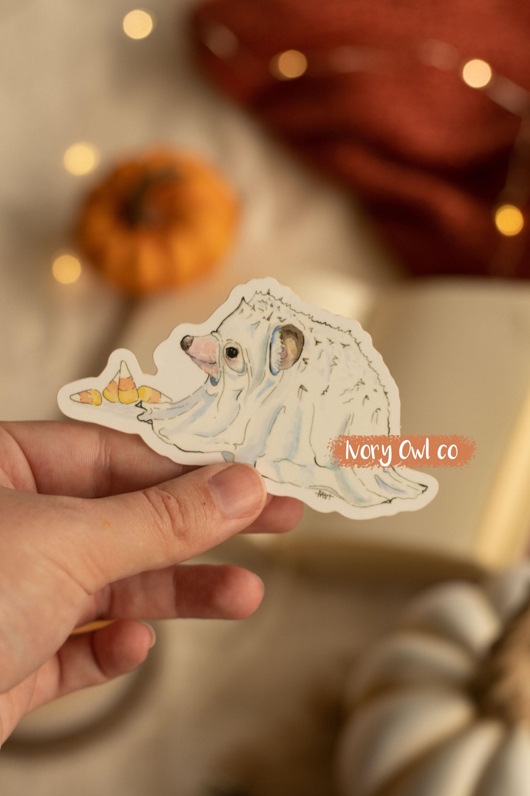 Spooky Ghost Hedgehog Sticker - Etsy