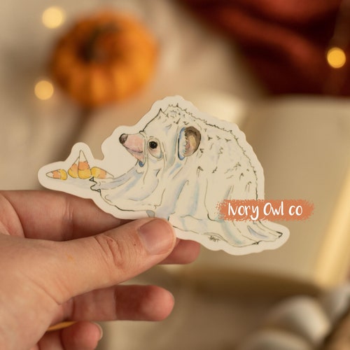 Spooky Ghost Purple Dino Sticker - Etsy