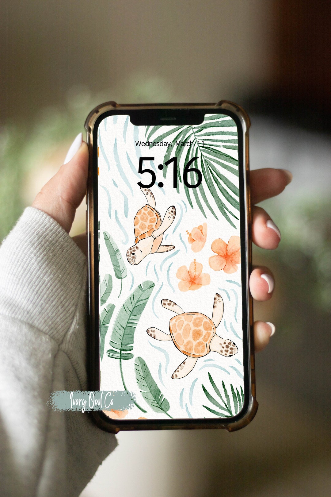 Tropical Turtles Wallpaper (digital Download) - Etsy