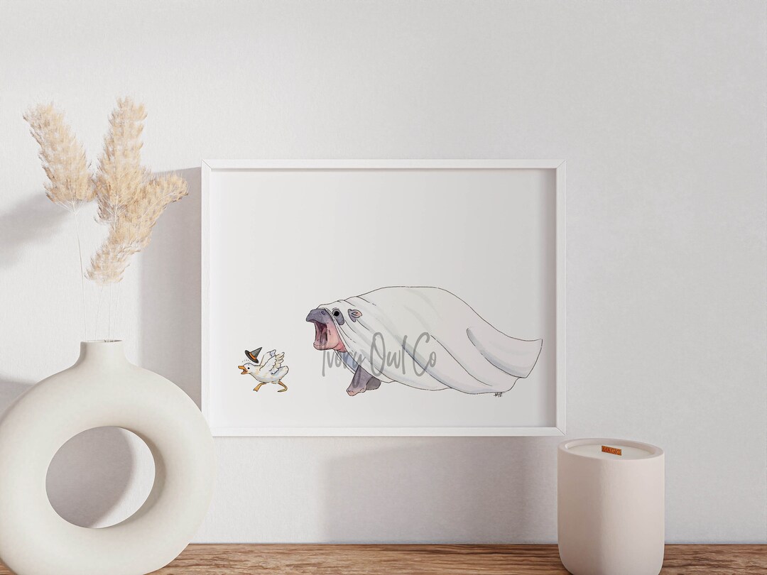 Spooky Pygmie Hippo Print - Etsy