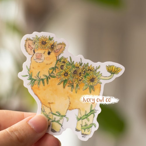 Pineapple Cow Sticker - Etsy