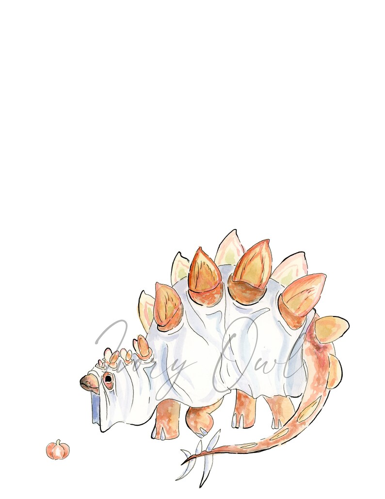 Spooky Ghost Dino Print - Etsy
