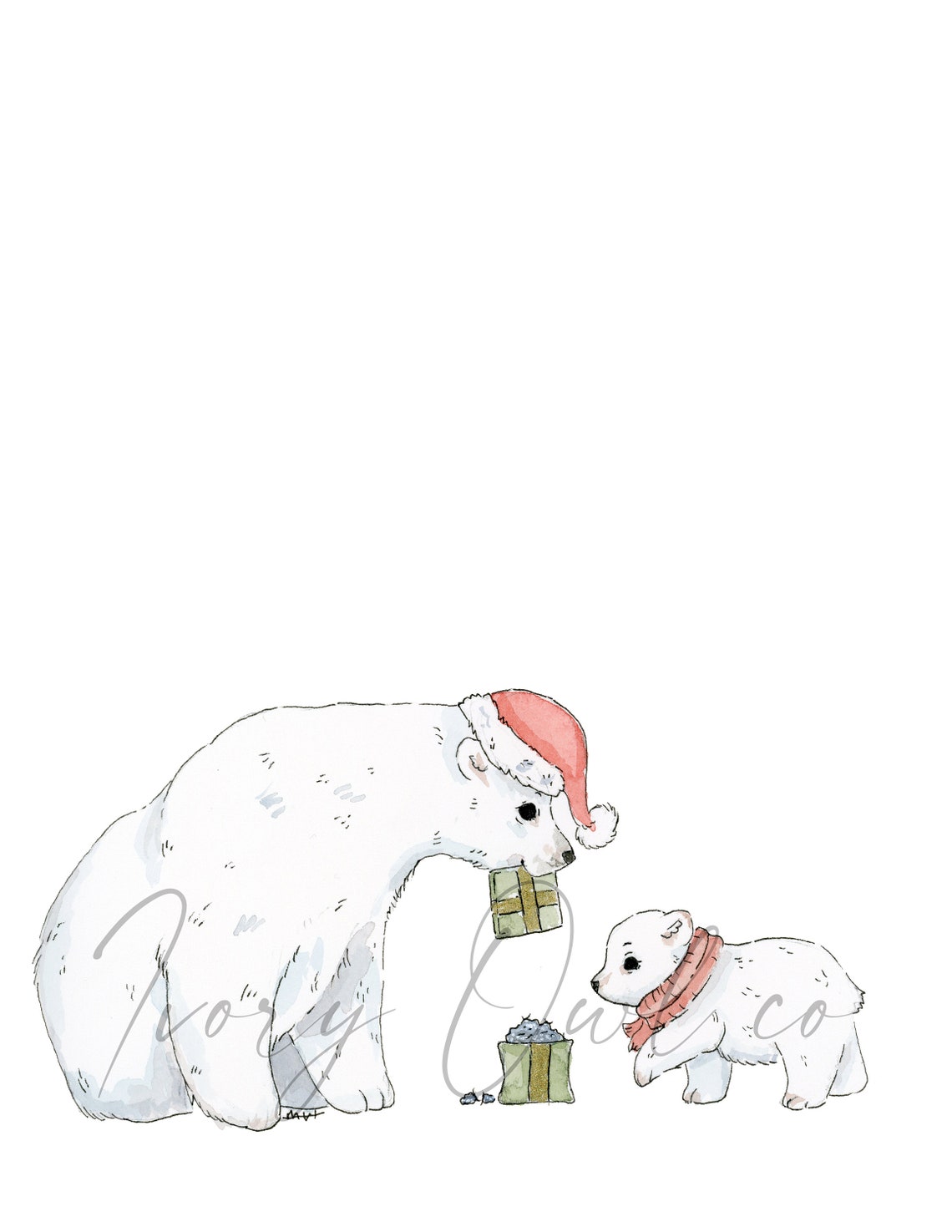 Cozy Christmas Bear Print - Etsy