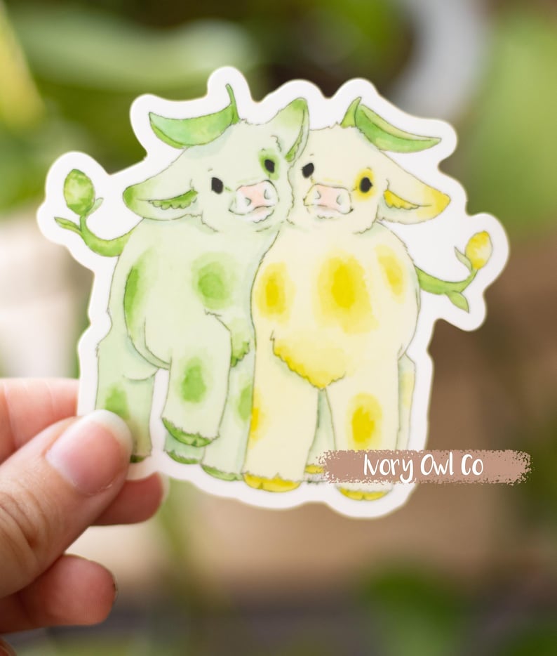 Lemon Lime Cows Sticker - Etsy