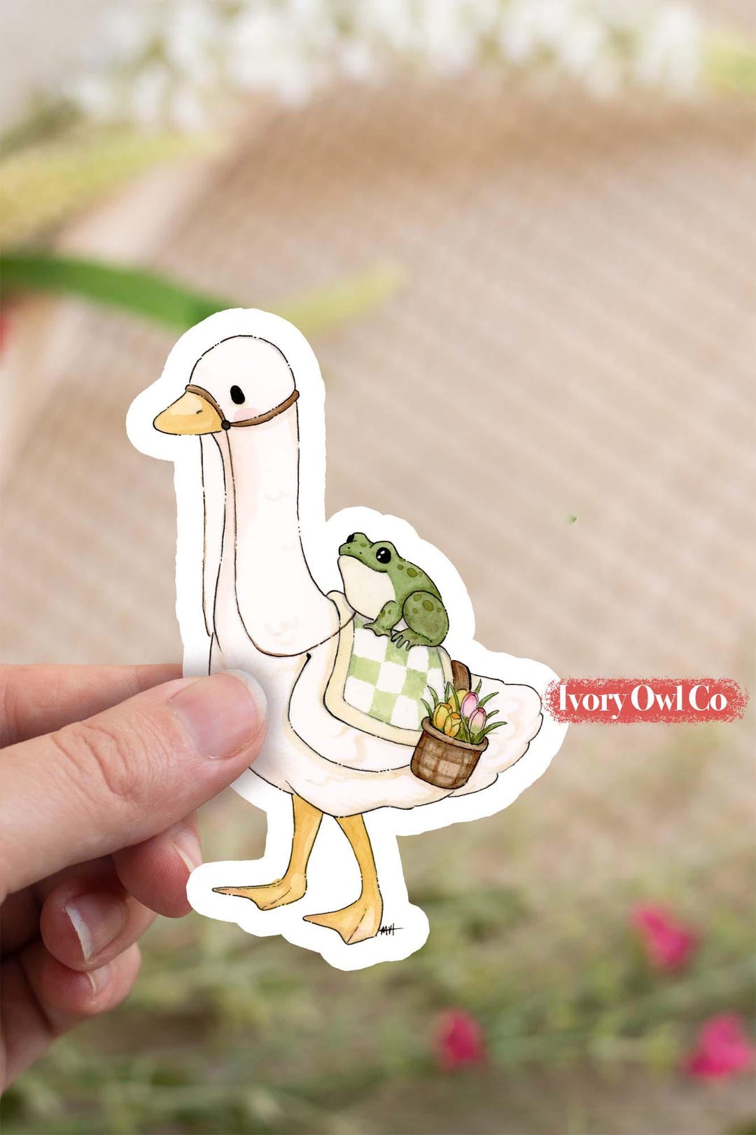 Goose and Frog Sticker - Etsy