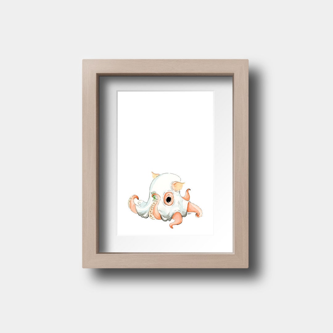 Spooky Ghost Octopus Print - Etsy