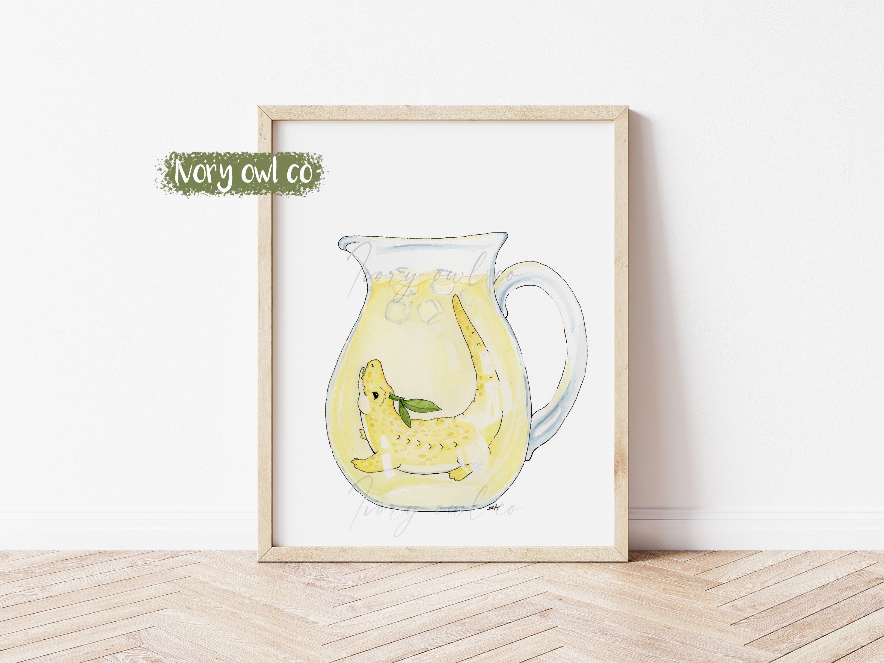 Lemon Alligator Print - Etsy