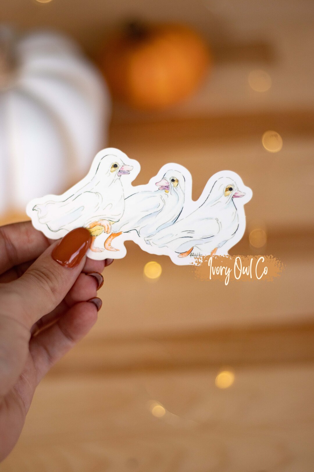 Spooky Ghost Ducklings Sticker - Etsy