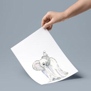 Spooky Ghost Elephant Print - Etsy