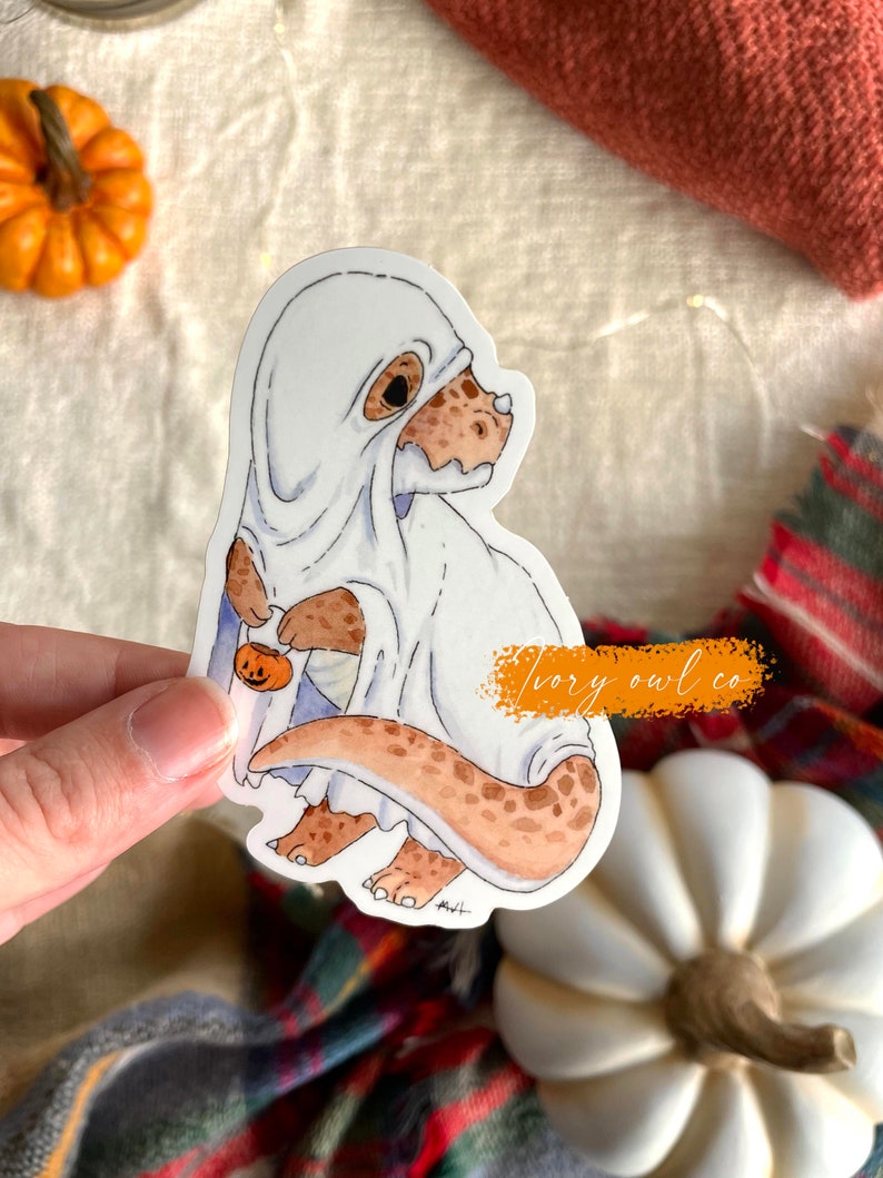 Spooky Ghost T-rex Sticker - Etsy