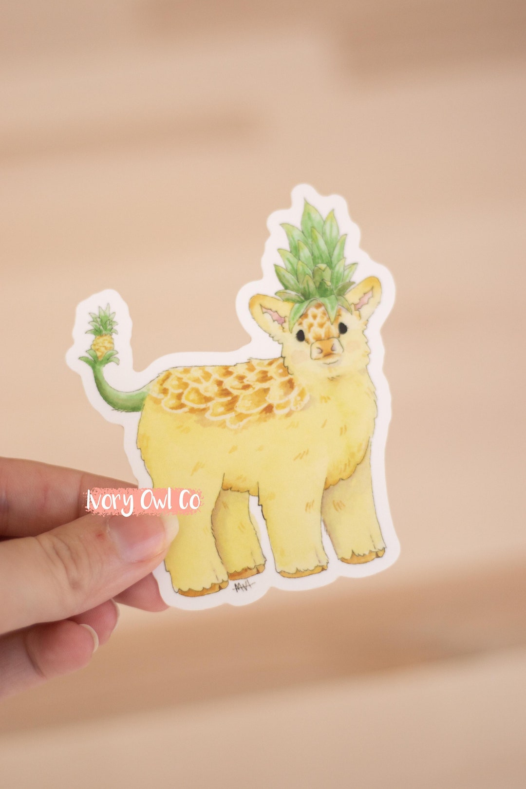 Pineapple Cow Sticker - Etsy
