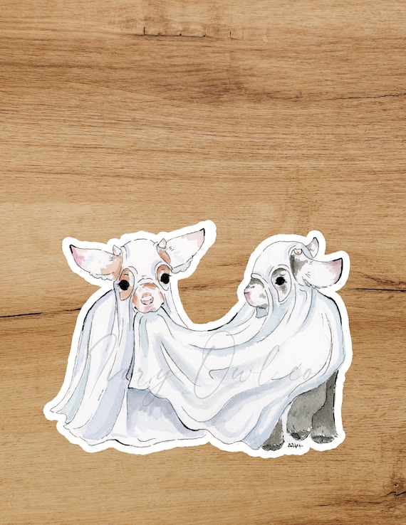 Spooky Ghost Goat Sticker | Etsy