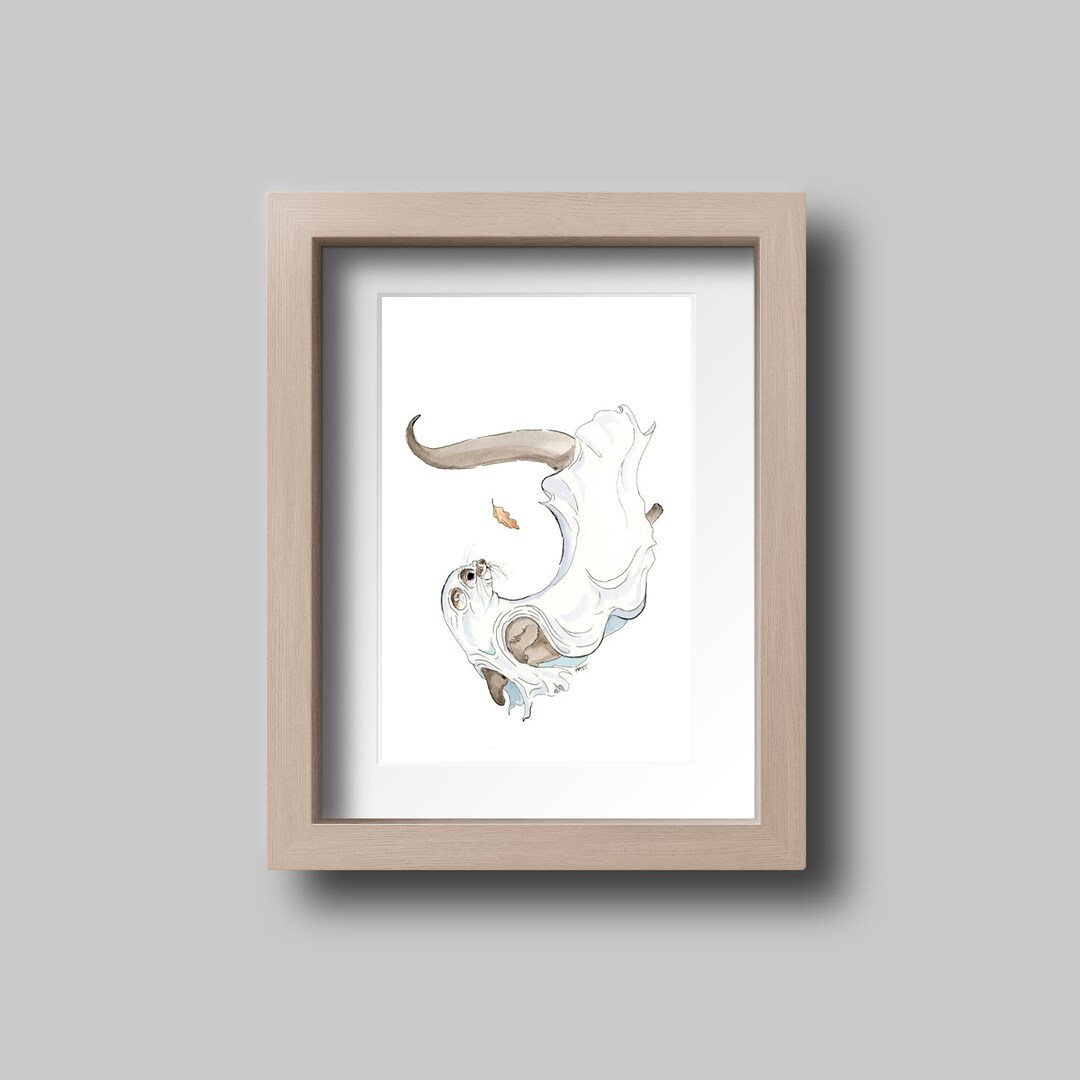 Spooky Ghost Otter Print - Etsy